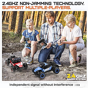 BEZGAR RC Cars for Boys Age 4-7-1:14 Remote Control Car for Boys 8-12, 2WD High Speed All Terrains Off Road RC Car Truck Crawler with 2 Rechargeable Batteries for Boys Kids and Adults (TB141 Blue)