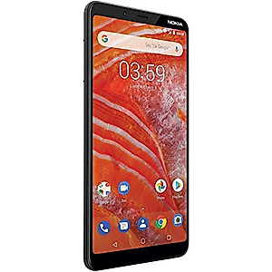 Nokia 3.1 Plus w/Android One (32GB, 3GB) 6" HD+, Face Unlock, Dual SIM GSM Unlocked Global 4G LTE (T-Mobile, AT&T, Metro, Straight Talk) International Model TA-1113 (Black)