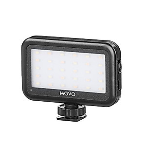 Movo LED-30 Mini LED Light Panel with Adjustable Brightness and Rechargeable Battery - Portable Light Perfect for Photography, Videos, and More