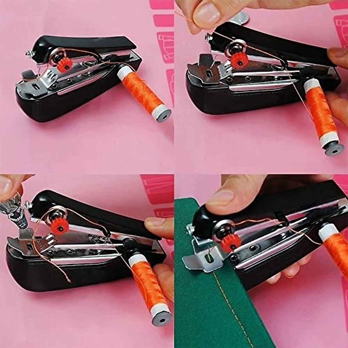 1Pc Handheld Sewing Machine, Portable Mini Manual Sewing Machine Handy Needlework Tool Mini Sewer Machine Hand Stitcher Sewing Machine