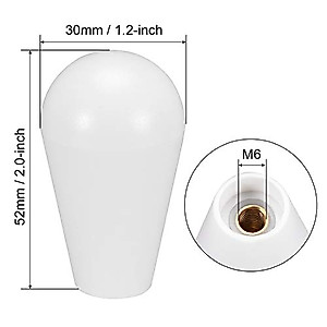 uxcell Ellipse Oval Joystick Head Rocker Ball Top Handle Arcade Game DIY Parts Replacement White Black 2Pcs