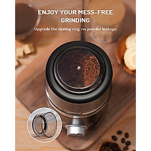 SHARDOR Adjustable Coffee Bean Grinder Electric, Herb / Spice Grinder, Espresso Grinder with 1 Removable Stainless Steel Bowl, Black