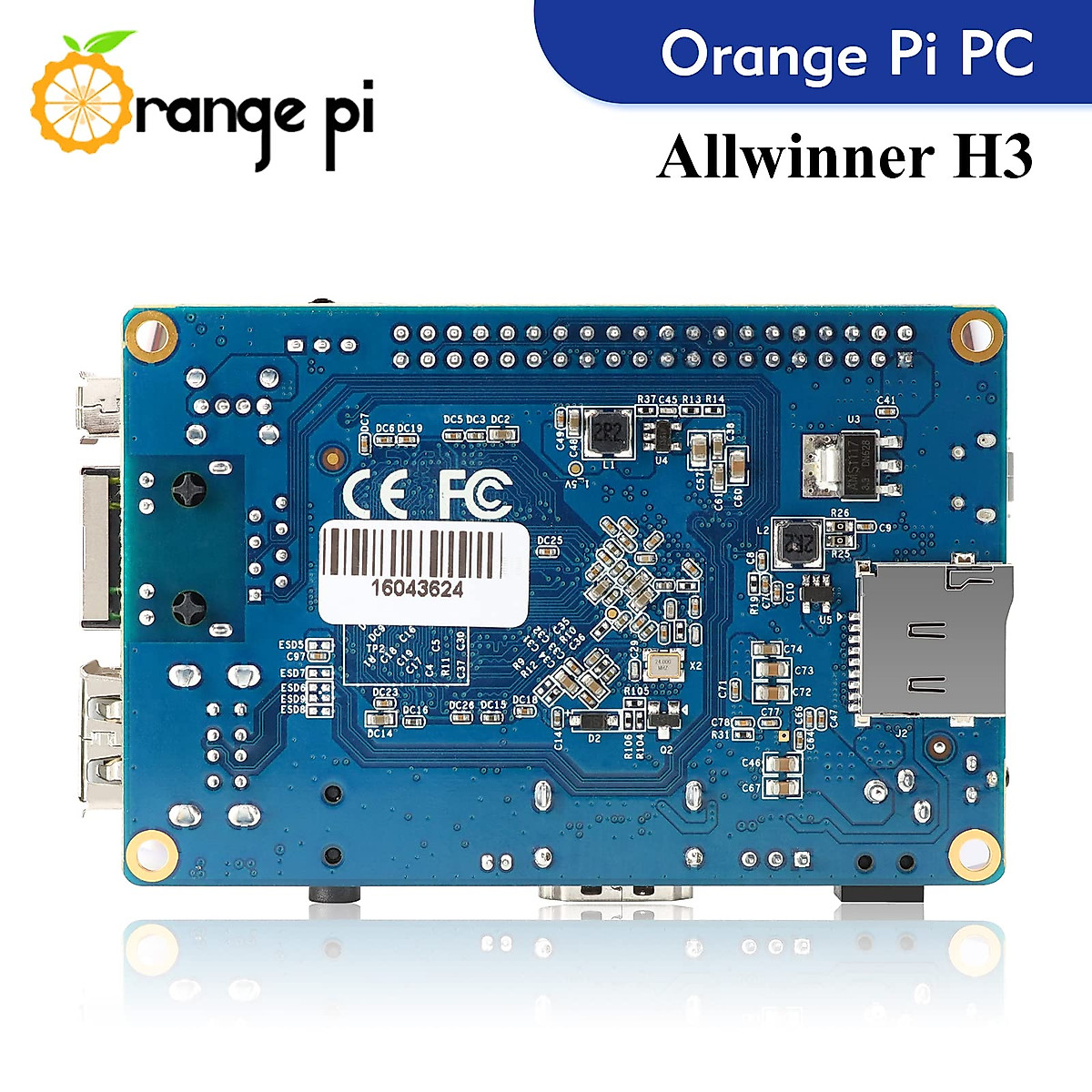Orange Pi PC AllWinner H3 1GB Quad Core Single Board Computer Microcontroller Mini PC Run Android Ubuntu Debian (OPI PC)