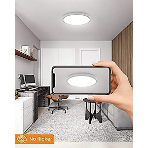 slochi Flush Mount 4PACK Ceiling Light (Milk White Shell), 24Watt Dimmable & 3 Color Temperatures in One（3000k/4500k/6000k Ceiling Lamp 10.2Inch Led Ceiling Light for Kitchen Bedroom Hallway
