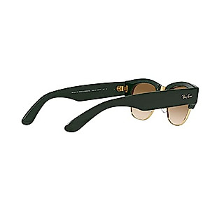 Ray-Ban Unisex Sunglasses Green On Gold Frame, Light Brown Lenses, 53MM