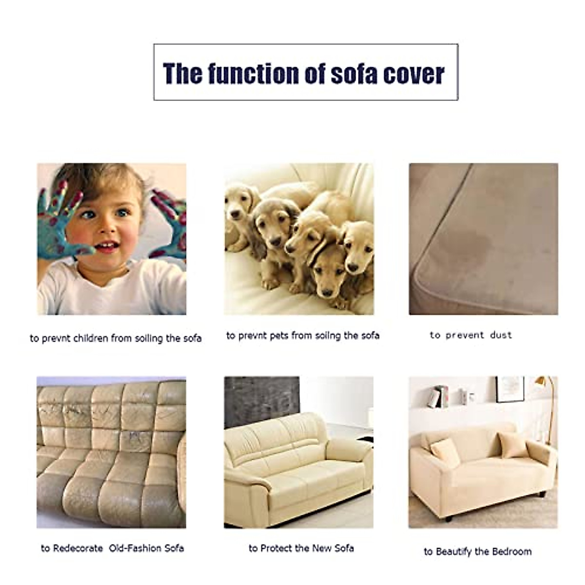 IMYOGI High Stretch Sofa Covers 1 2 3 4 Seater Sofa Cover Solid Color Stretch Sofa Slipcovers Stylish Machine Washable Anti Slip Furniture Protector for Living Room -blue-1-4 Seater(235-300cm)