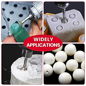 Stone Carving Set Diamond Burr Bits Compatible with Dremel, 13PCS Polishing Kits Rotary Tools Accessories with 2.35mm 3mm Shank Bowl Shape for Carving, Engraving, Grinding, Stone, Rocks, Jewelry