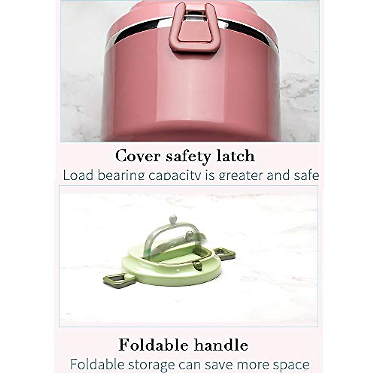 SANQIAHOME 2 Tier Stackable Stainless Steel Lunch Box Sealed(green, 2 layers)