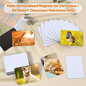 Lucomb 40 PCS Sublimation Magnets Blank, 5.5x7.5 CM Personalized Fridge Refrigerator Magnets Blanks Sublimation Magnetic Sticker Blanks Products for DIY Kitchen Microwave Office Wall Door Decorative