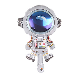 NOLITOY Astronaut Aluminum Balloon 10pcs Foil Mylar Balloon Rocket Foil Balloons for Kids Birthday Space Themed Party Decoration