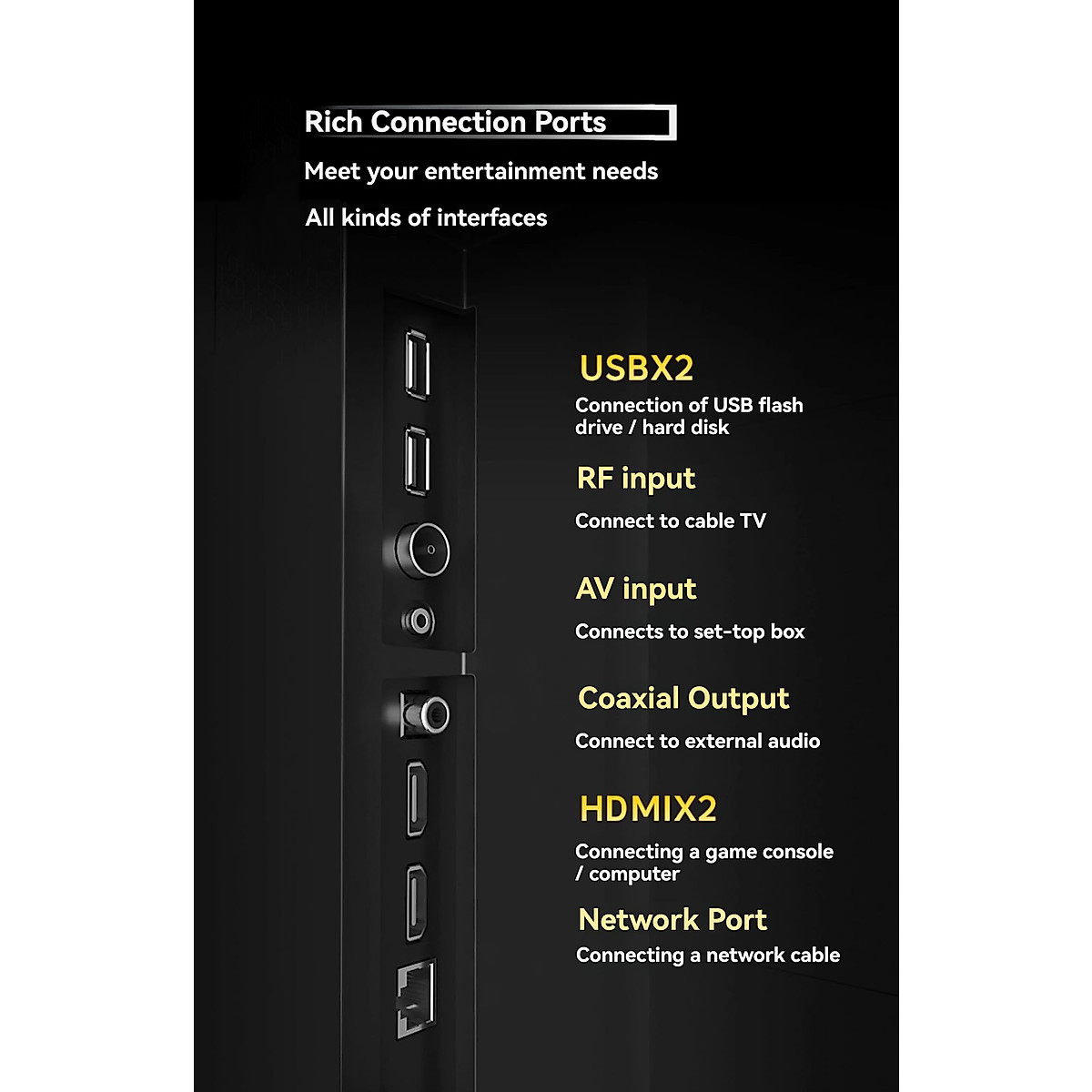 GTUOXIES 108 Inch Smart UHD 4K TV, 3840x2160 Displays; TS108TD, Full Array LED Backlight, Incredible Depth, Richness and Detail