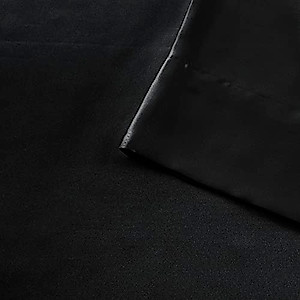 Madison Park - SHET20-173 Satin Wrinkle-Free Luxurious and Silky with 16" Deep Pocket 6 Piece Durable Sheet Set, Queen, Black