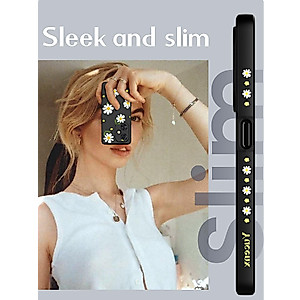 Yucenx for Oneplus Nord n30 5G Case, Girls Women Florals Liquid Silicone Phone Case, Shockproof Anti-Scratch Soft Protection Case with Screen Protectors for OnePlus Nord N30 5G (Black)