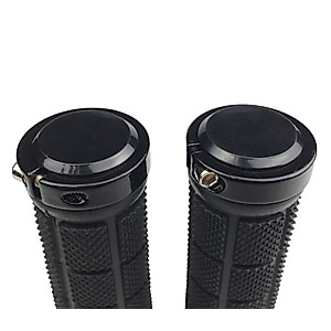 PLATT Bike Handlebar Grips Rubber Comfortable Bicycle Handle Grip for MTB/BMX with Plastic End Caps，Black