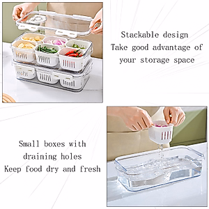 MANO 2pack Serving Trays for Party Divided Veggie Tray with Lid Sealed Sectioned Fruit Snack Serving Platter Vegetable Storage with 6 Compartments Snackle Box Charcuterie Container Fridge Organizer