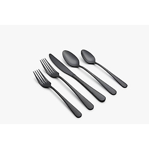 Cambridge Silversmiths Keene Black Satin 20-Piece Flatware Set, Service for 4
