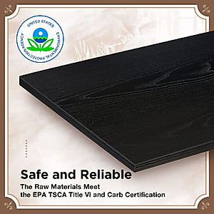 Rolanstar Bookshelf with Drawer, 4 Shelf Tree Bookshelf, Wooden Bookshelves Storage Rack for CDs/Movies/Books, Black Bookcase, Utility Organizer Shelves for Living Room, Bedroom