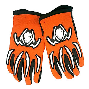 WOW Youth Motocross Helmet BMX MX ATV Dirt Bike Helmet Spider Web Orange + Goggles + Martian Orange Glove Kids Bundle