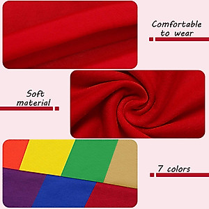 7 Pieces Halloween Dwarf Hats Dwarf Costume Hats Gnome Hats Party Hats for Christmas Fairy Tale Costumes, Red, Green, Orange, Purple, Yellow, Blue, Brown, for Age over 6