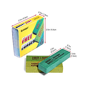 Baroque Fret Erasers for Guitar, Fret Polishing Cleaner, Frets Polish Tools Kit, Clean Fret Wire/String/Metal, Set of 3 (180& 400& 1000 Grit)