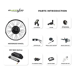 EBIKELING Waterproof Ebike Conversion Kit with Battery 24" Direct Drive Front or Rear Wheel Electric Bike Conversion Kit Ebike Battery & Charger Included 1500W 1200W Electric Bike for Adults