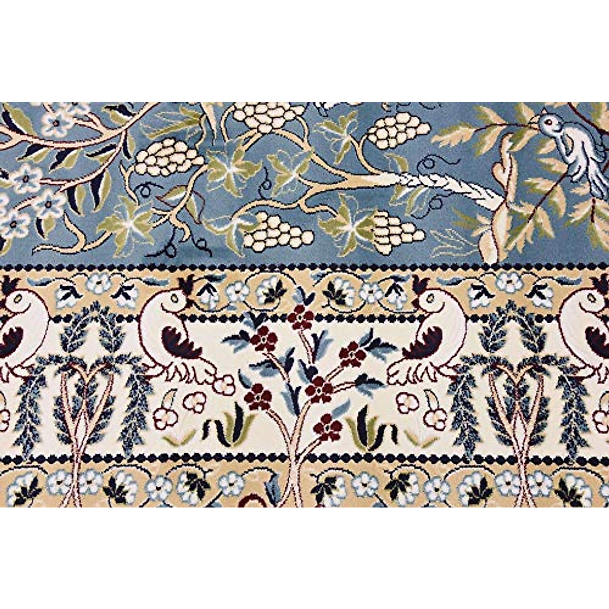 Unique Loom Narenj Collection Classic Traditional Textured Hunting Design Area Rug, 8 ft x 10 ft, Blue/Tan