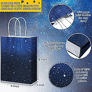 16 Pieces Galaxy Party Bags Space Party Favor Bags Starry Night Party Gift Goodie Bags Galaxy Treat Candy Bags Space Stars Theme Party Supplies for Galaxy Themed Birthday Decorations Party Favors