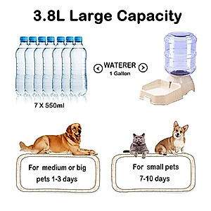 Automatic Dog Feeder and Water Dispenser Set Gravity Self Feeding Food Waterer for Small Medium Pet Cats Dogs Kitten Puppy