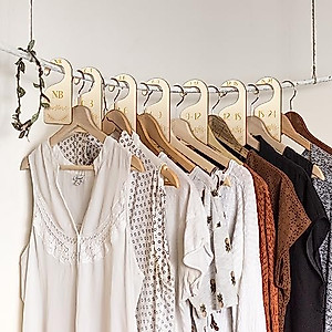 LUTER 7pcs Baby Closet Dividers, Wooden Cute Nursery Hanger Dividers Baby Wardrobe Dividers from Newborn to 24 Months Baby Clothes Organizer Easily Organize Your Baby's Room (Style 2)