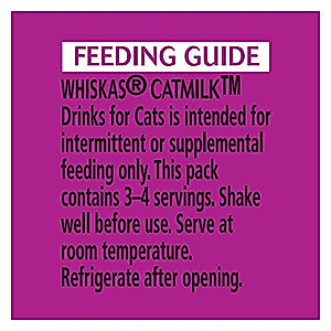 WHISKAS CATMILK PLUS Drink for Cats and Kittens 6.75 Fl Ounces, 24 Count