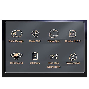 Loluka Invisible Earbuds 20 Hours Playtime Mini Bluetooth Earbuds True Wireless Earbuds Stereo HiFi Music IPX5 Waterproof Noise-Cancelling Discreet with Wireless Charging Case