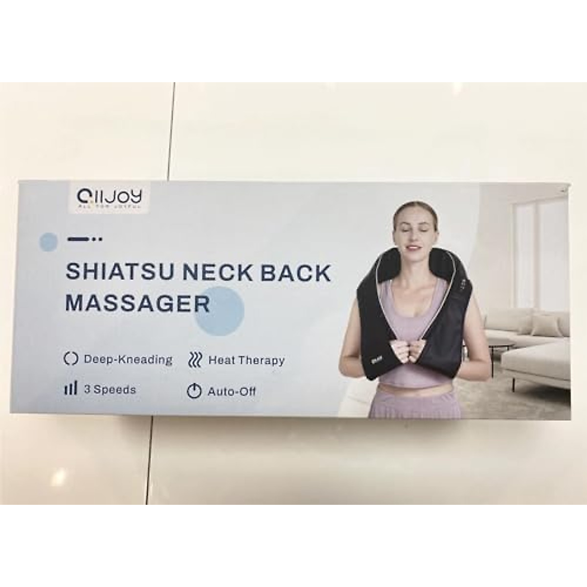 ALLJOY Shiatsu Back and Neck Massager with Heat, Electric Deep Tissue 3D Kneading Massage Pillow for Shoulder, Legs, Foot and Body, Relax Gifts for Women Men Mom Dad