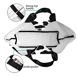 ZHIZHEND Cow Print Canvas Tote Bags with Inner Pocket,Reusable and Large Capacity Shopping Bags,Washable Tote Bag for Women Teacher Mother