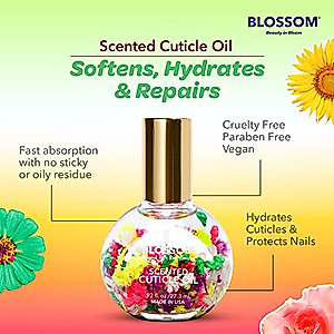 Blossom Hydrating, Moisturizing, Strengthening, Scented Cuticle Oil, Infused with Real Flowers, Made in USA, 0.92 fl. oz, Cherry