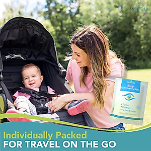 NOVEHA Baby Eyelid & Lash Wipes | Safe & Natural Pack of 60 Pre-moistened Wipes