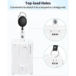 Pawfly 5 Pack Vertical 2-Card Badge Holder with Thumb Slot Hard Transparent PC Case Protector for Office School IDs Credit Cards Driver’s Licenses and Passes