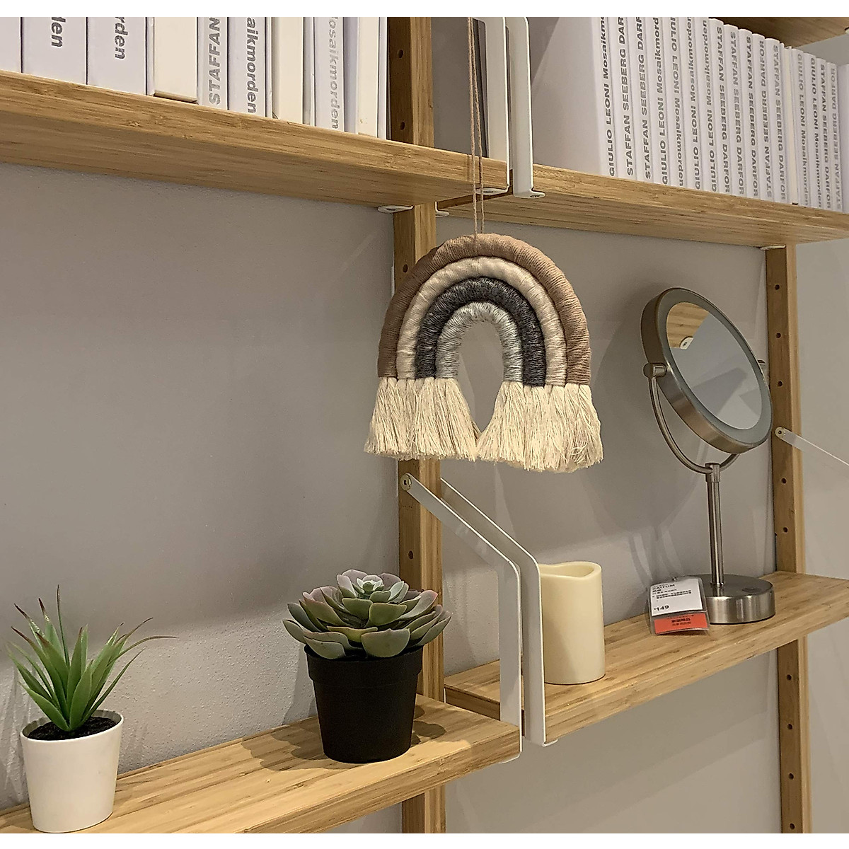 Rainbow Wall Hanging,Rainbow Wall Art,Handmade Macrame Rainbow Wall Decor for Nursery Kids Room Home Decor