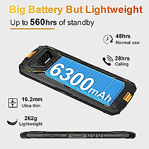 DOOGEE Rugged Phone 2023, S41 PRO, NFC 6300mAh Battery 4G Dual Sim Rugged Phones Android 12, 7GB+32GB SD 1TB, 5.5" HD Screen, IP68 Waterproof Outdoor Military Grade Cell Phone, GPS