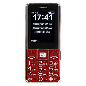 VBESTLIFE Mobile Phone for Seniors, Cell Phone, 2G 6800mah Multifunctional Large Capacity, Dual Card Dual Standby,Big Button, Loud Voice for Older People(Red)