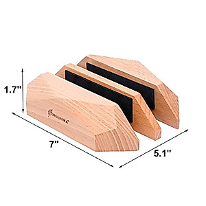 SINORHEMA Vertical Laptop Stand 2 Slots for Computer Desk Monitor Stand Double MacBook Holder and Dock Compatible with All MacBook Pro Air iPad Surfaces Beech
