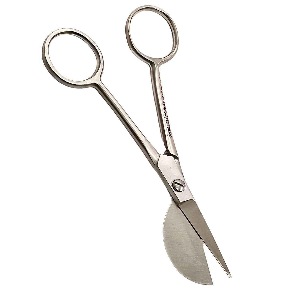 Cynamed Applique Scissors 5" With Duckbill Edge Shaped Paddle For Art, Crafting, Fabric, Thread, Needlework and Embroidery - Versatile Miniature Scissors For Sewing Kit