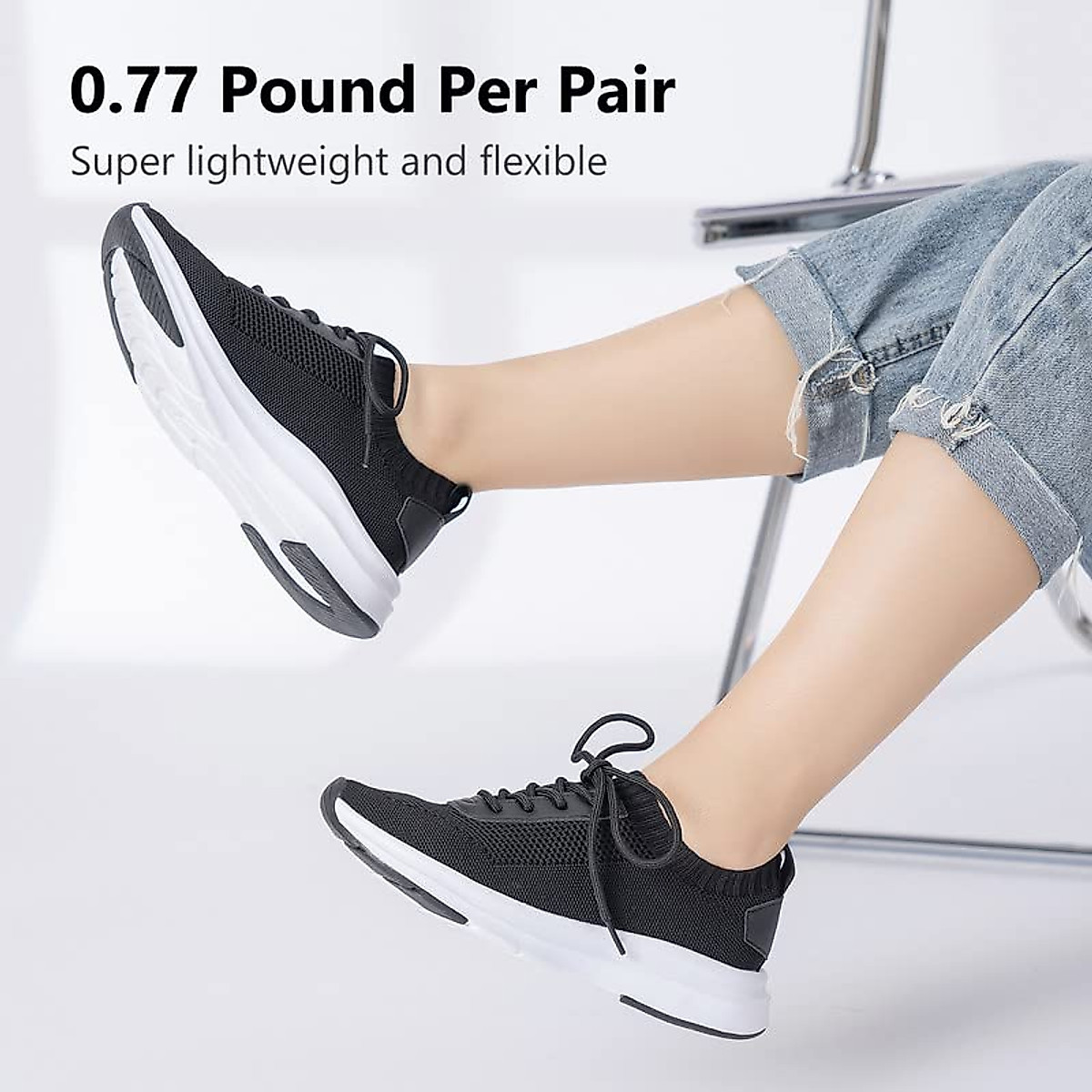 ANJOUFEMME Women Walking Shoes Slip On White Tennis Shoes Women's Fashion Sneakers Non Slip Casual Shoes for Women Comfortable Breathable Work Shoes Mesh Travel Outdoors