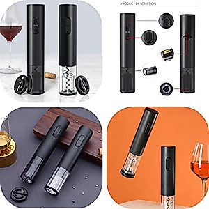 CQKWCGAB Five-Piece Electric Wine Opener Set,Battery Powered Automatic wine bottle opener with Foil Cutter, two Wine Stoppers and Pourer for wine lovers Gift, Kitchen Bar Party Outdoor Wedding helper