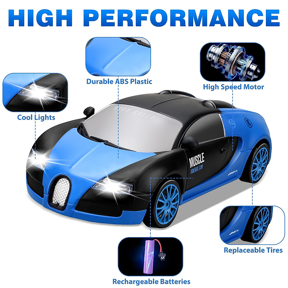 YUAN PLAN RC Drift Car, Mini Drift RC Cars 1:24 RC Car 4WD Drift Racing Car 2.4GHz Remote Control Cars with Headlight for Kids Electric Remote Toy Racing RC Car for 4 5 6 7 8-12 Year Old Kids