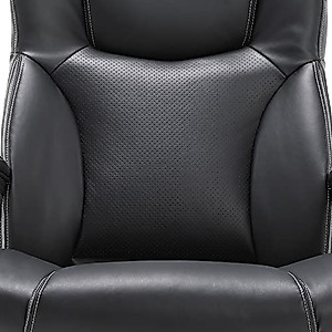Serta Executive High Back Office Chair with Lumbar Support Ergonomic Upholstered Swivel Gaming Friendly Design, Bonded Leather, Black