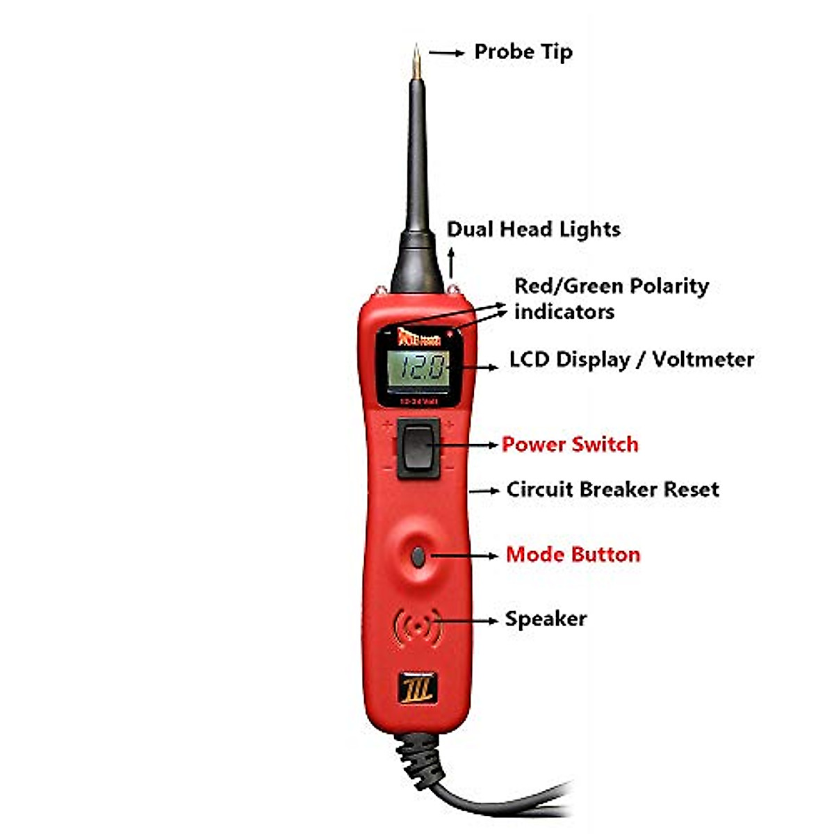 Power Probe III Circuit Tester - PP3CS in Red - Voltmeter