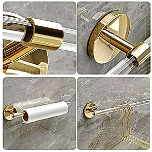 Towel Rod for Bathroom Wall, Towel Rack Holder Storage Organizer, 11.8in Acrylic Towel Rack, Stainless Steel Towel Holder, Towel Racks for Bathroom Wall Mounted Door Towel Bar with Acrylic Brackets