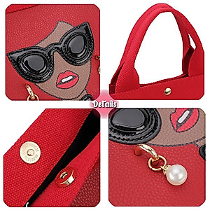 ENJOININ Novelty 3D Lady Face Purse for Women Casual Shopping Bag Top Handle Satchel Handbags Shoulder Bag Totes
