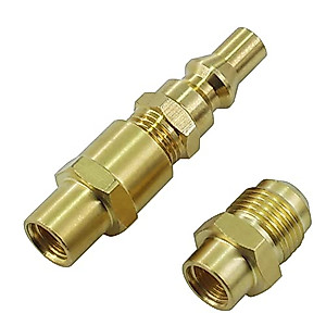MENSI 1/8'' FNPT x 1/4'' Male Quick Connect Plug Propane Quick Disconnect Conversion Kit Adapter for Weber Q 100, 1000, 200, 2000, 1200, 2200, Traveller and Portable Gas Grill Camper