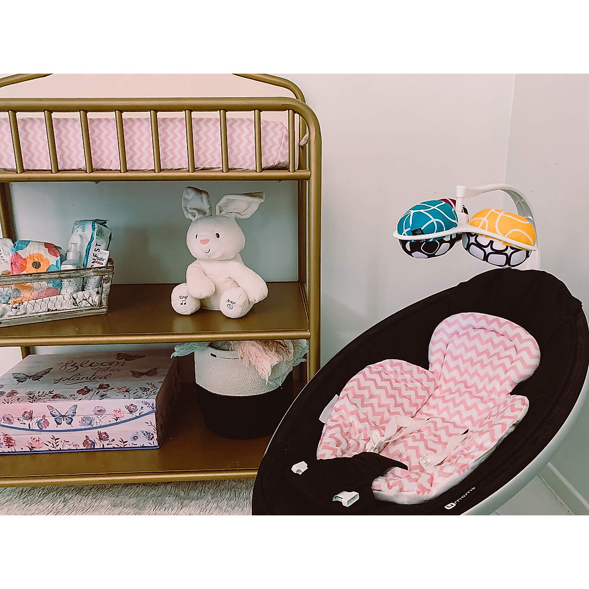 Infant Insert Compatible with 4Moms Mamaroo & Rockaroo – Car Seat Insert 2 Pack – Reversible Infant Car Seat Insert – Soft Plush Minky Car Seat Head Support Insert